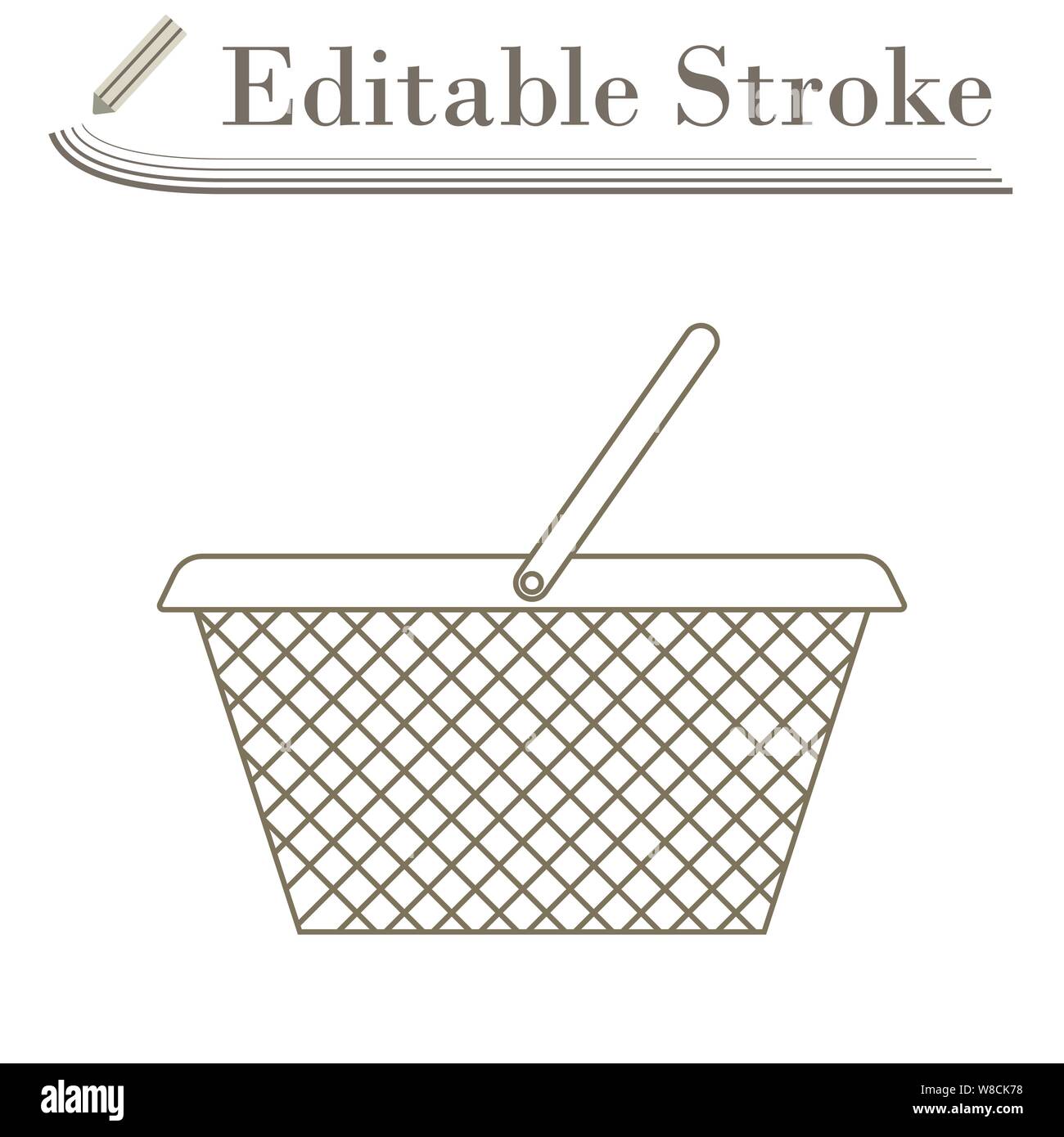 Shopping Basket Icon. Editable Stroke Simple Design. Vector ...