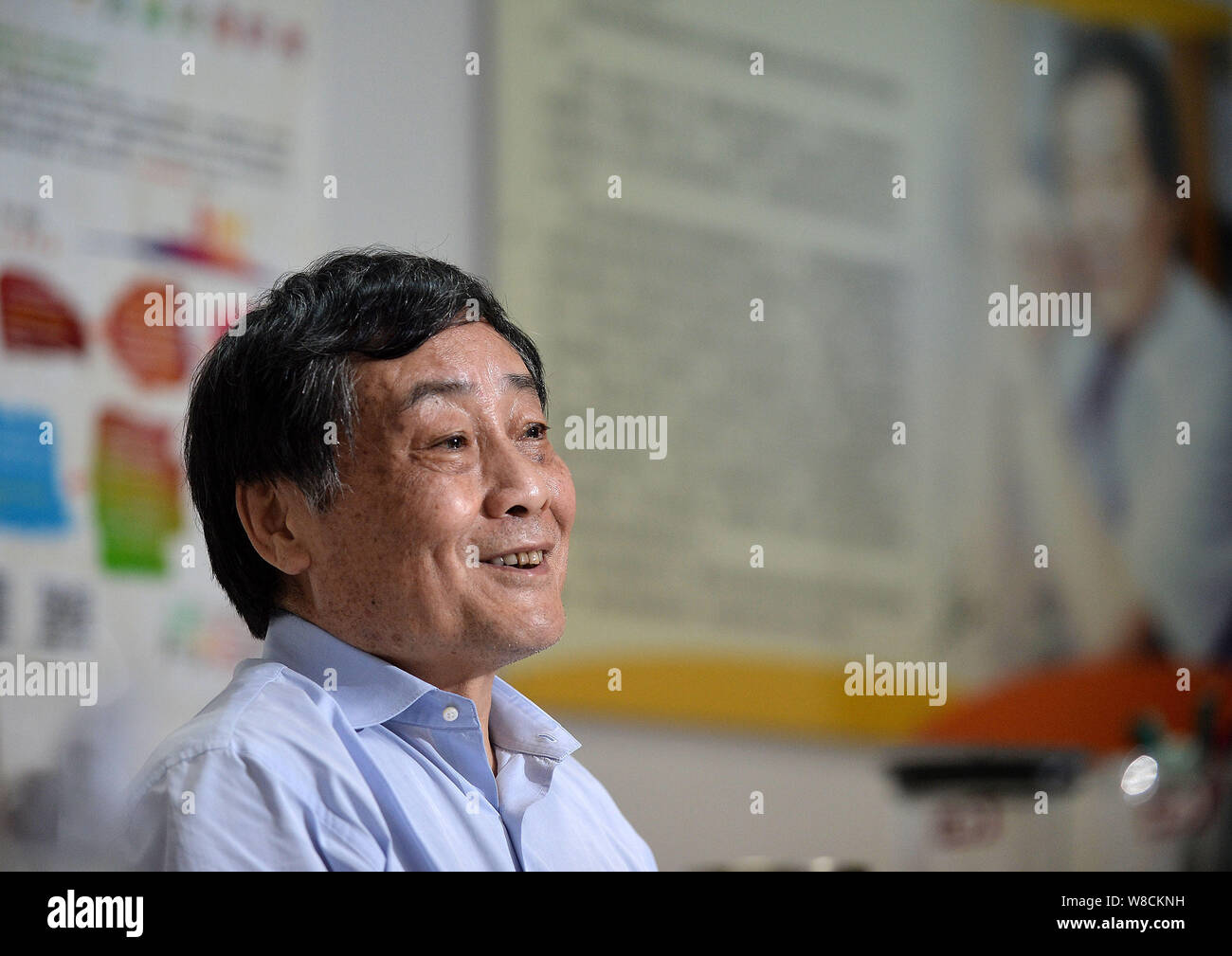 Zong Qinghou, Chairman of Wahaha Group, attends a sales meeting of ...