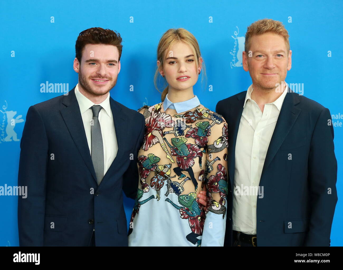 (From left) Scottish actor Richard Madden, English actress Lily James ...