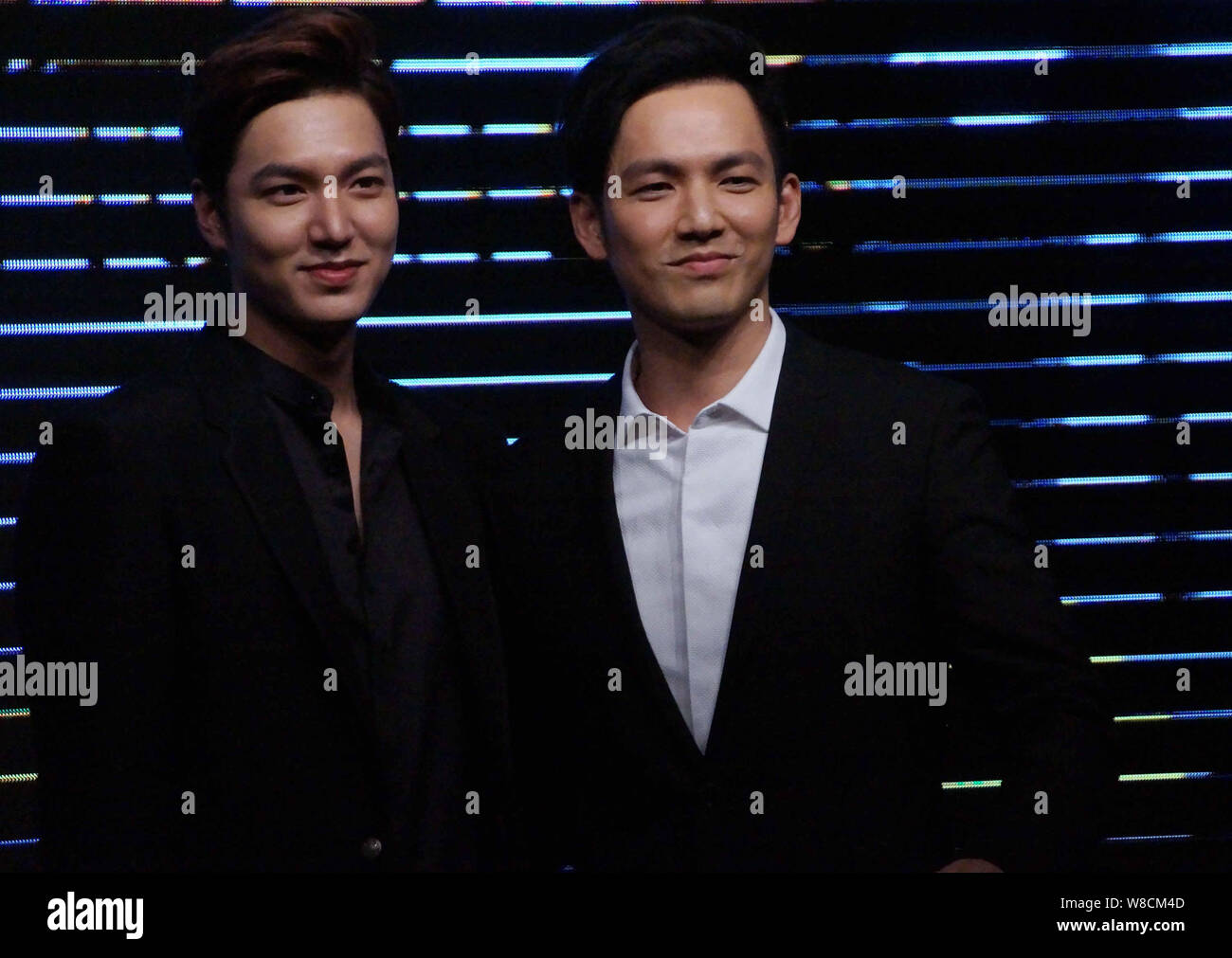 South Korean actor Lee Min-ho, left, and Hong Kong actor Wallace Chung ...