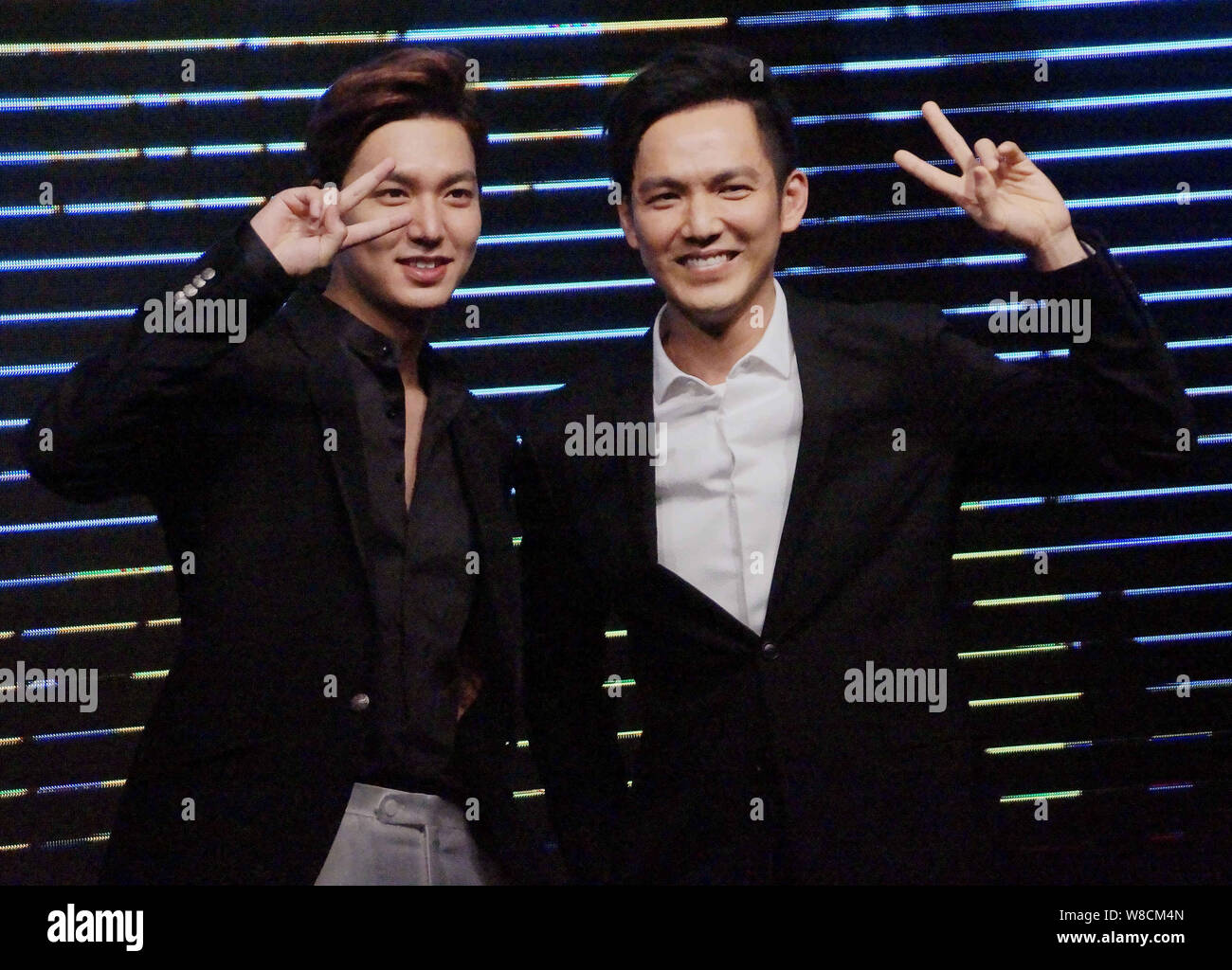 South Korean actor Lee Min-ho, left, and Hong Kong actor Wallace Chung ...