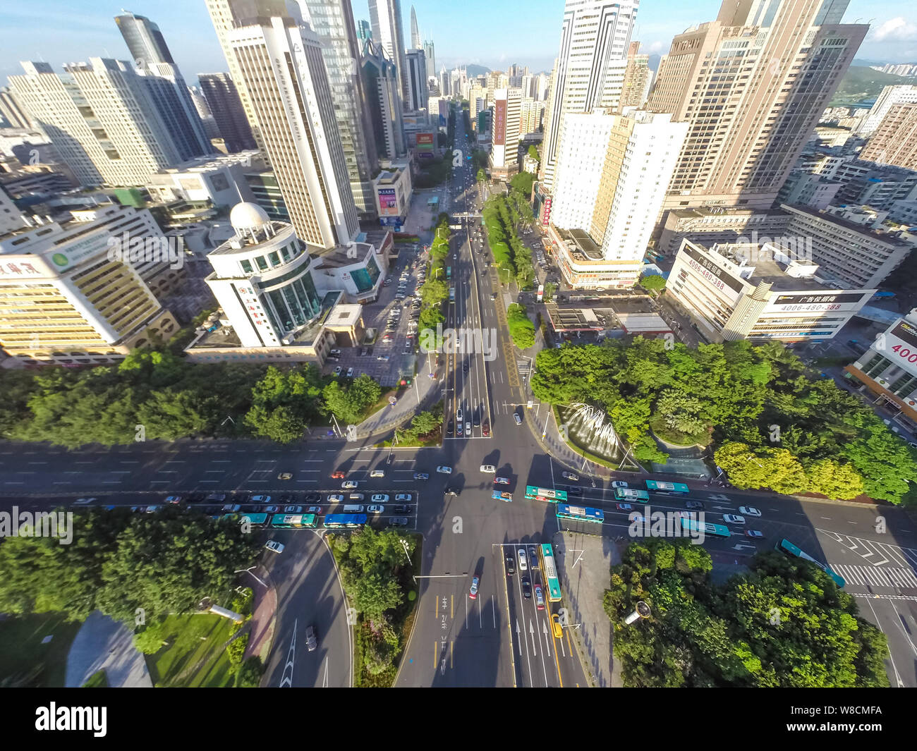 Aerial view of high-rise buildings in Shenzhen city, south China's ...