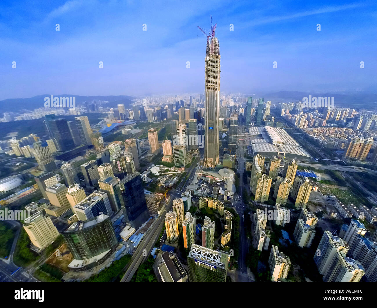 Aerial view of the Ping An International Finance Center (IFC) Tower ...