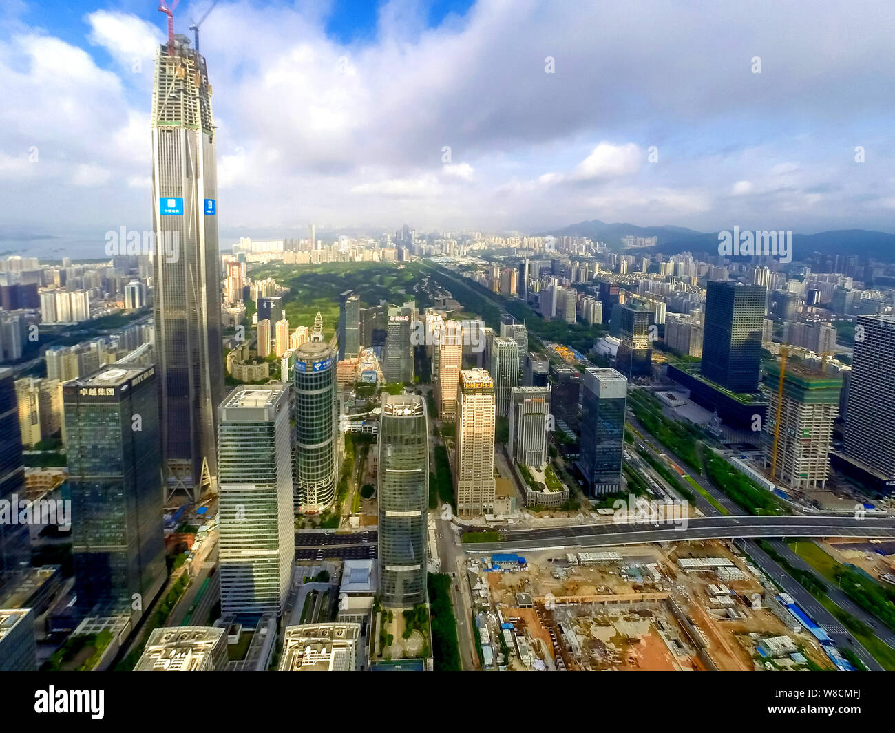 Aerial view of the Ping An International Finance Center (IFC) Tower ...