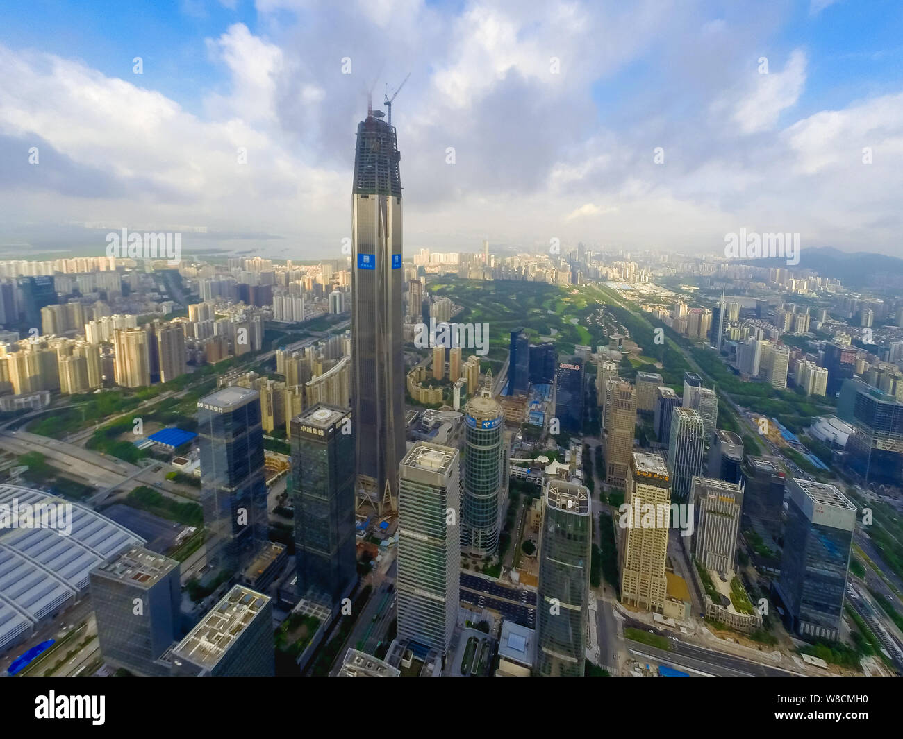 Aerial view of the Ping An International Finance Center (IFC) Tower ...