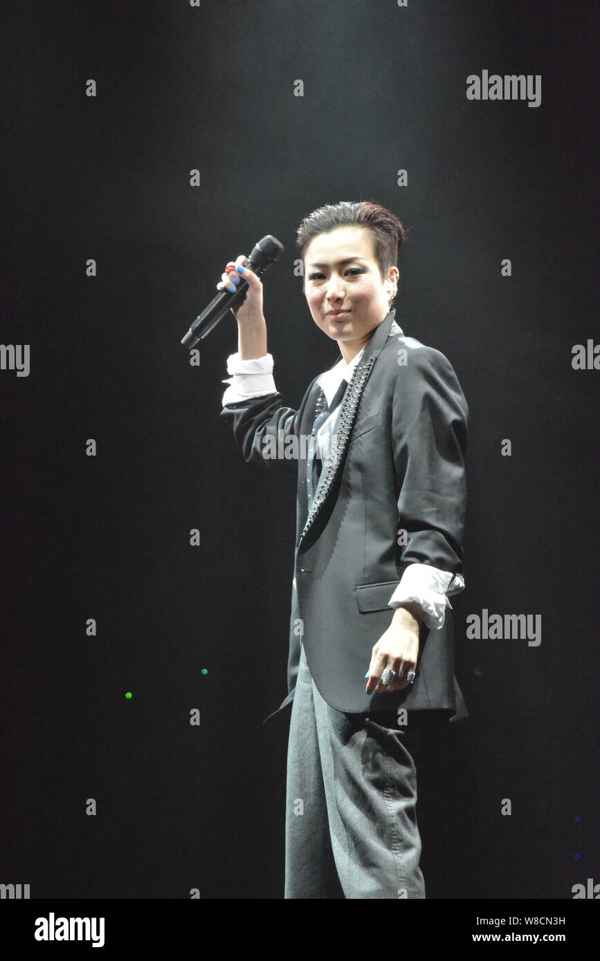 Hong Kong singer Sammi Cheng performs at singer-songwriter Eddie Ng's ...