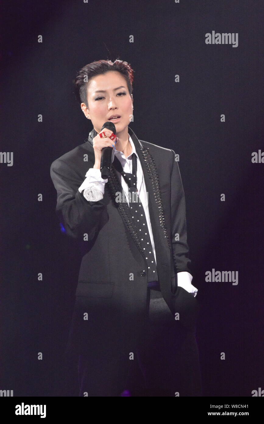 Hong Kong singer Sammi Cheng performs at singer-songwriter Eddie Ng's ...