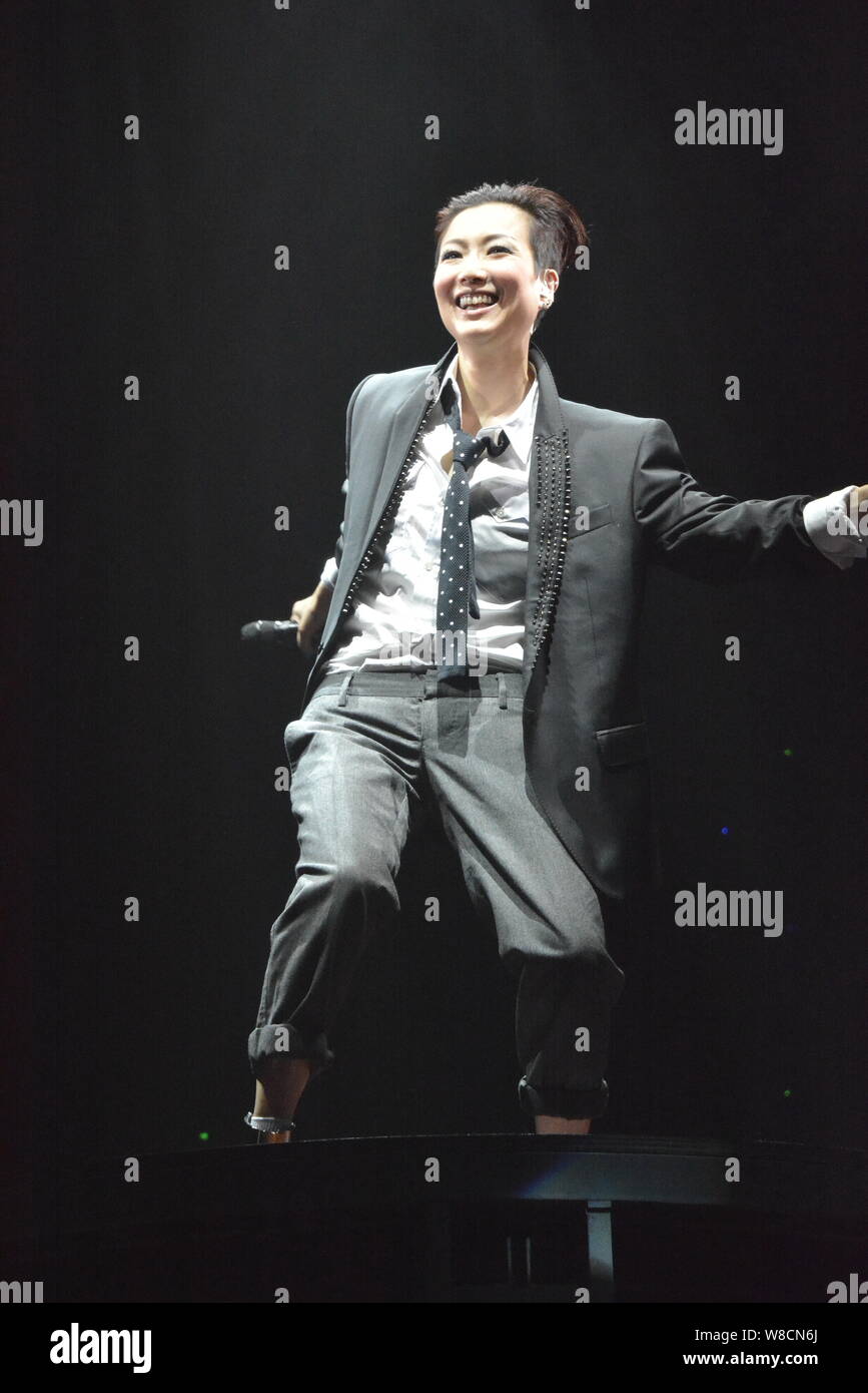 Hong Kong singer Sammi Cheng performs at singer-songwriter Eddie Ng's ...