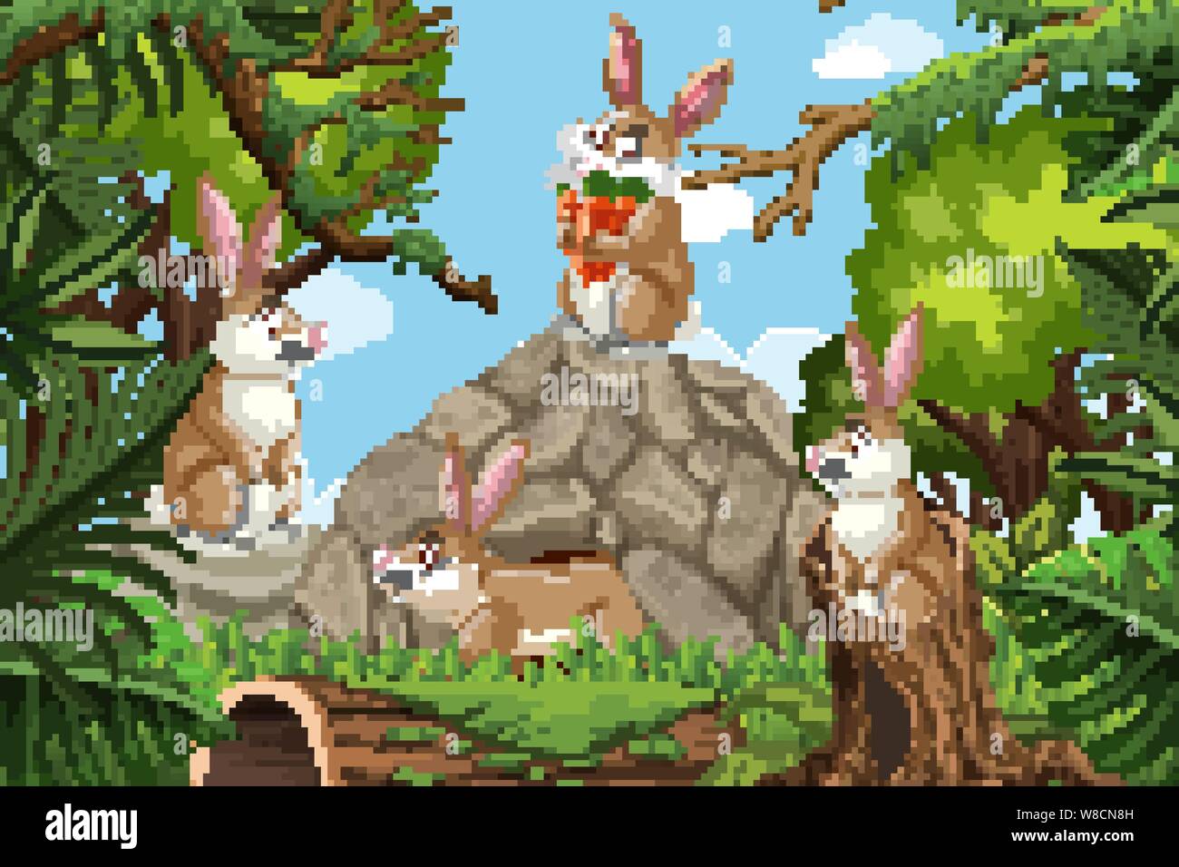Rock rabbits Stock Vector Images - Alamy