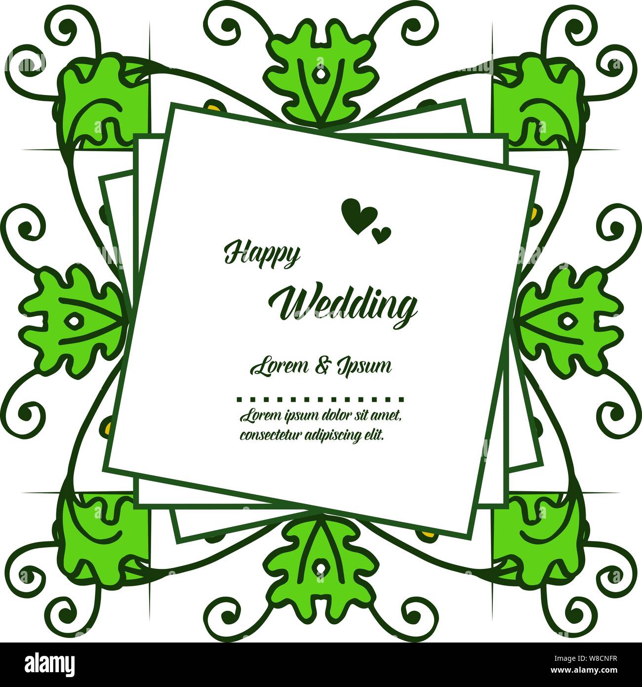 Crowd of leaves, with texture vintage frame, design of card happy ...