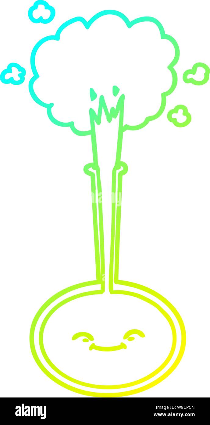 cold gradient line drawing of a cartoon chemical reaction Stock Vector ...