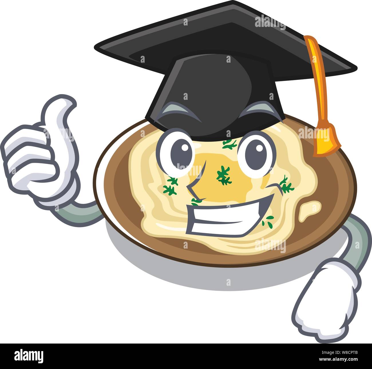 Graduation hummus served above cartoon wooden table Stock Vector Image ...