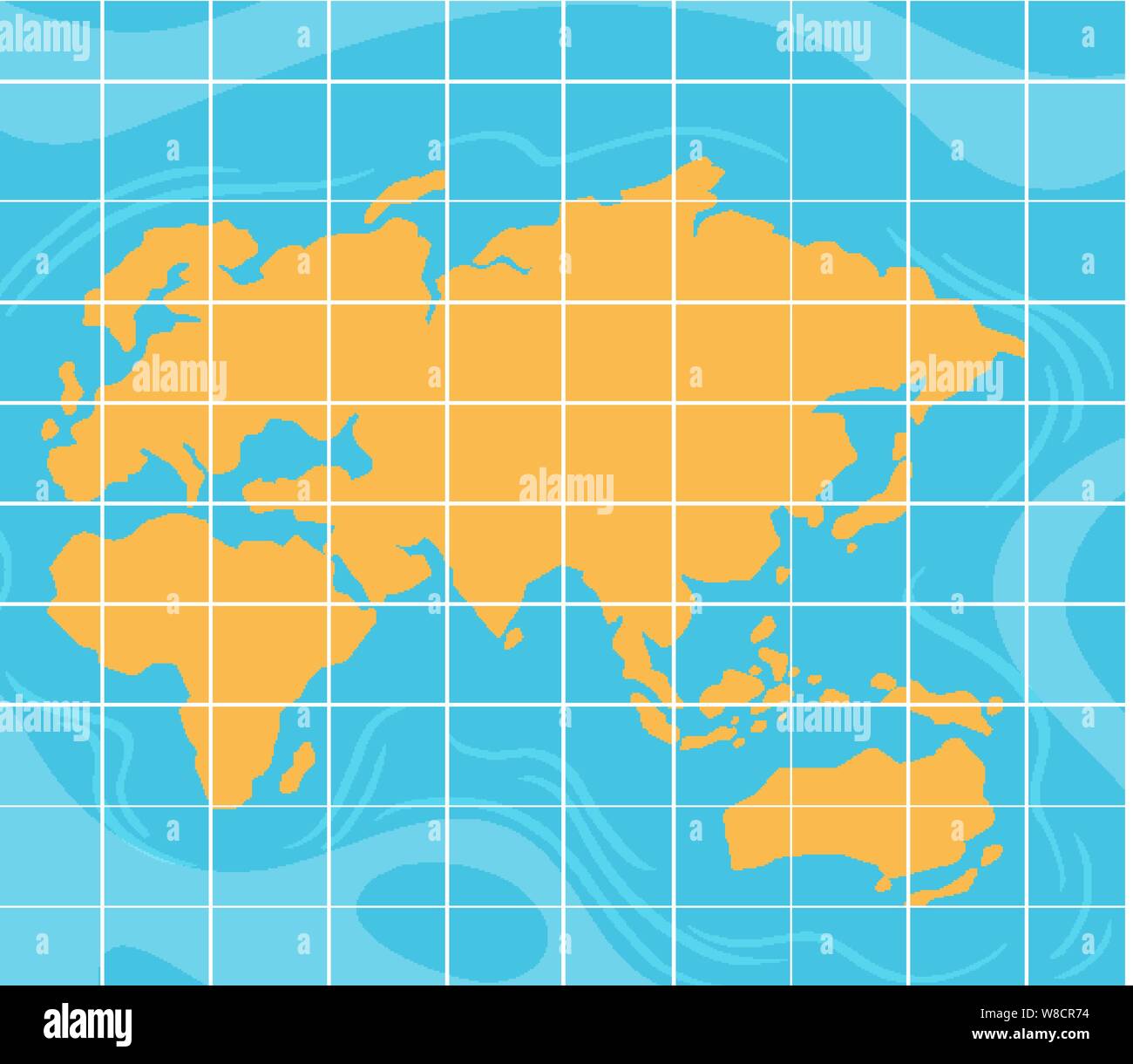 World atlas in yellow on grid paper illustration Stock Vector Image ...