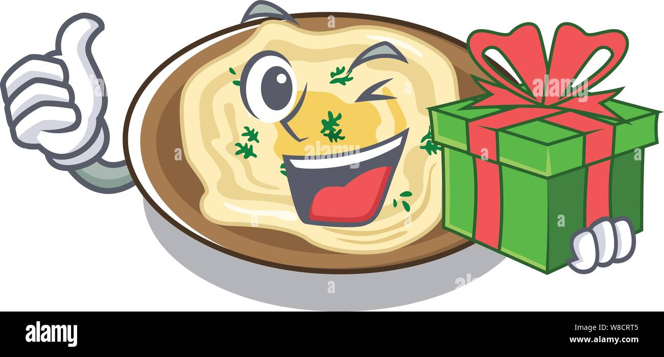 With gift hummus on the a cartoon plate Stock Vector Image & Art - Alamy