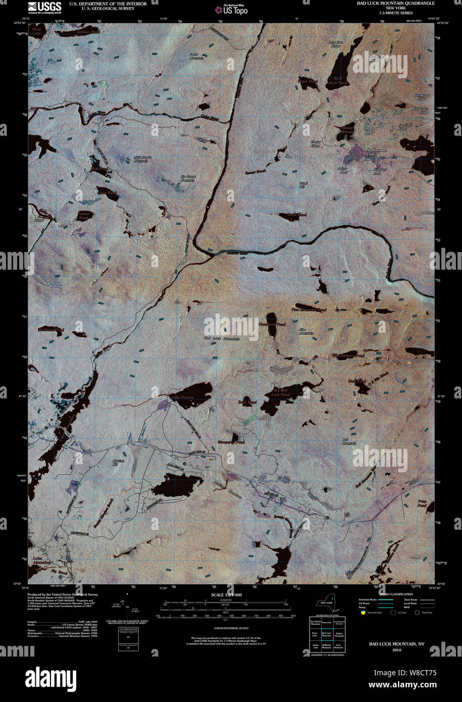 This image map depicts geographic features on the surface of the earth ...