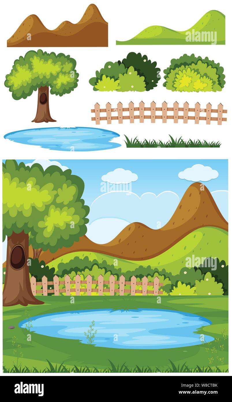 Very small pond Stock Vector Images - Alamy