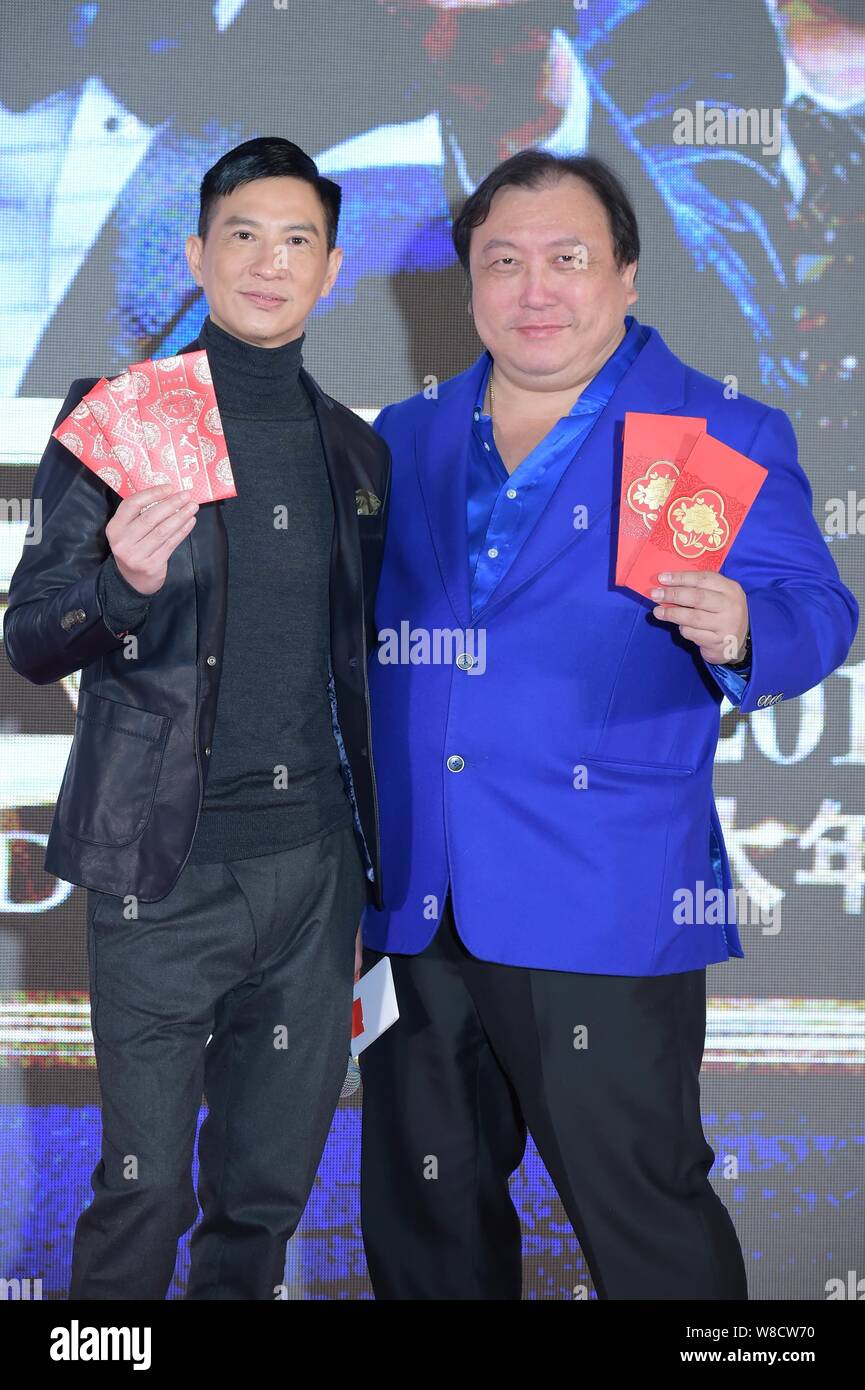 Hong Kong actor Nick Cheung, left, and Hong Kong director Jing Wong ...