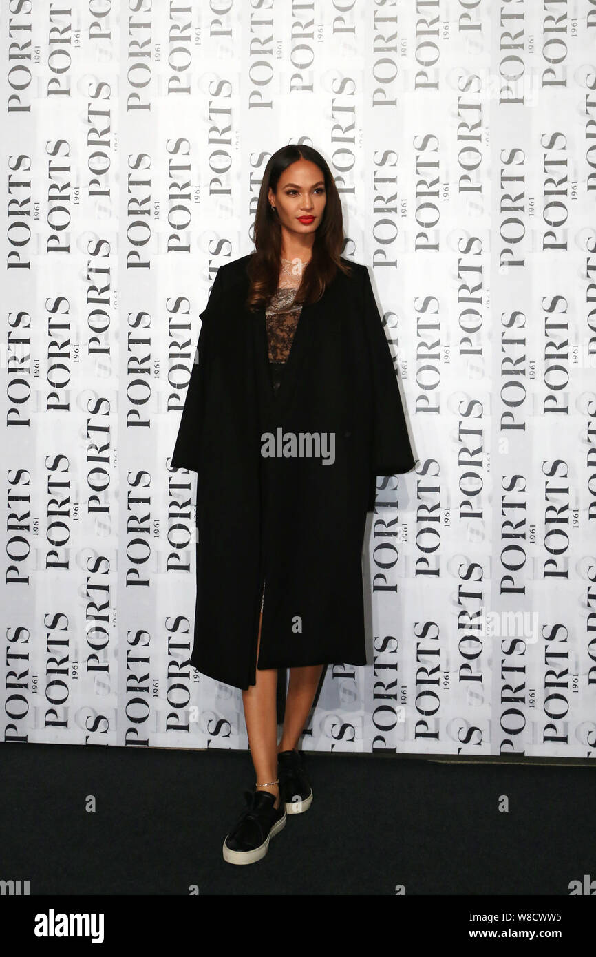 Puerto Rican model Joan Smalls Rodriguez arrives for the fashion show ...