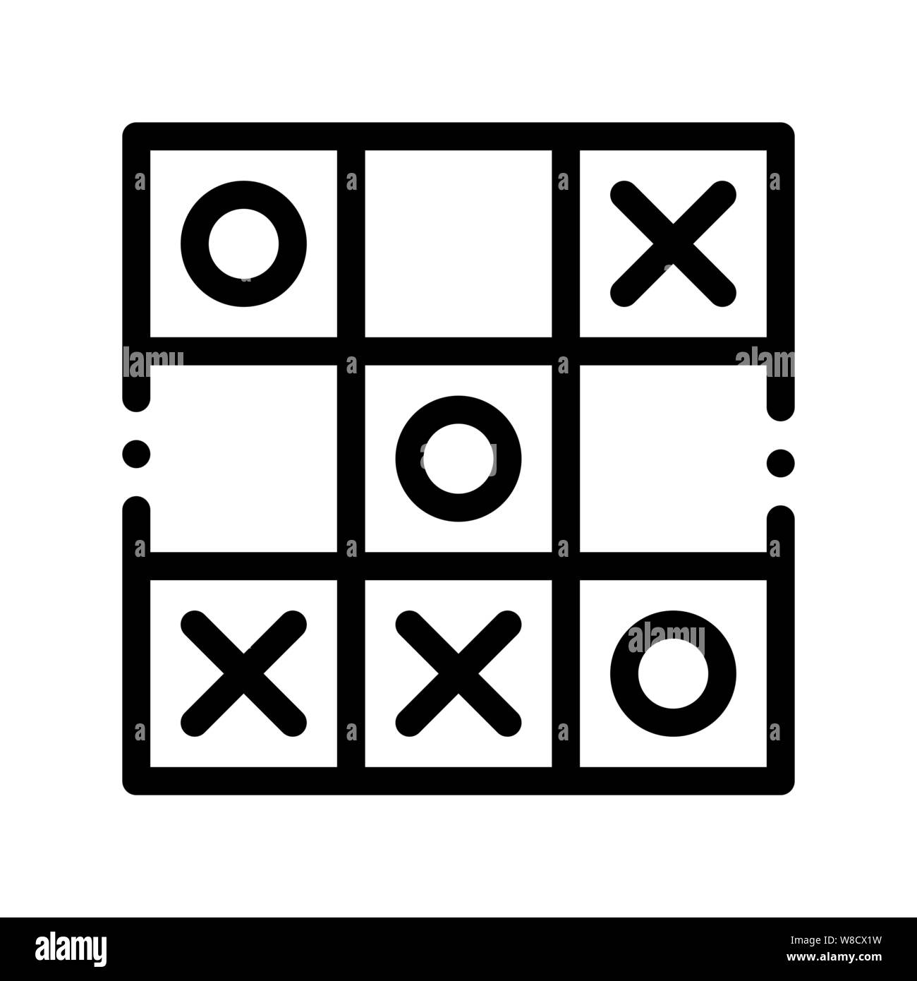Kids Game Noughts And Crosses Vector Sign Icon Stock Vector Image & Art ...