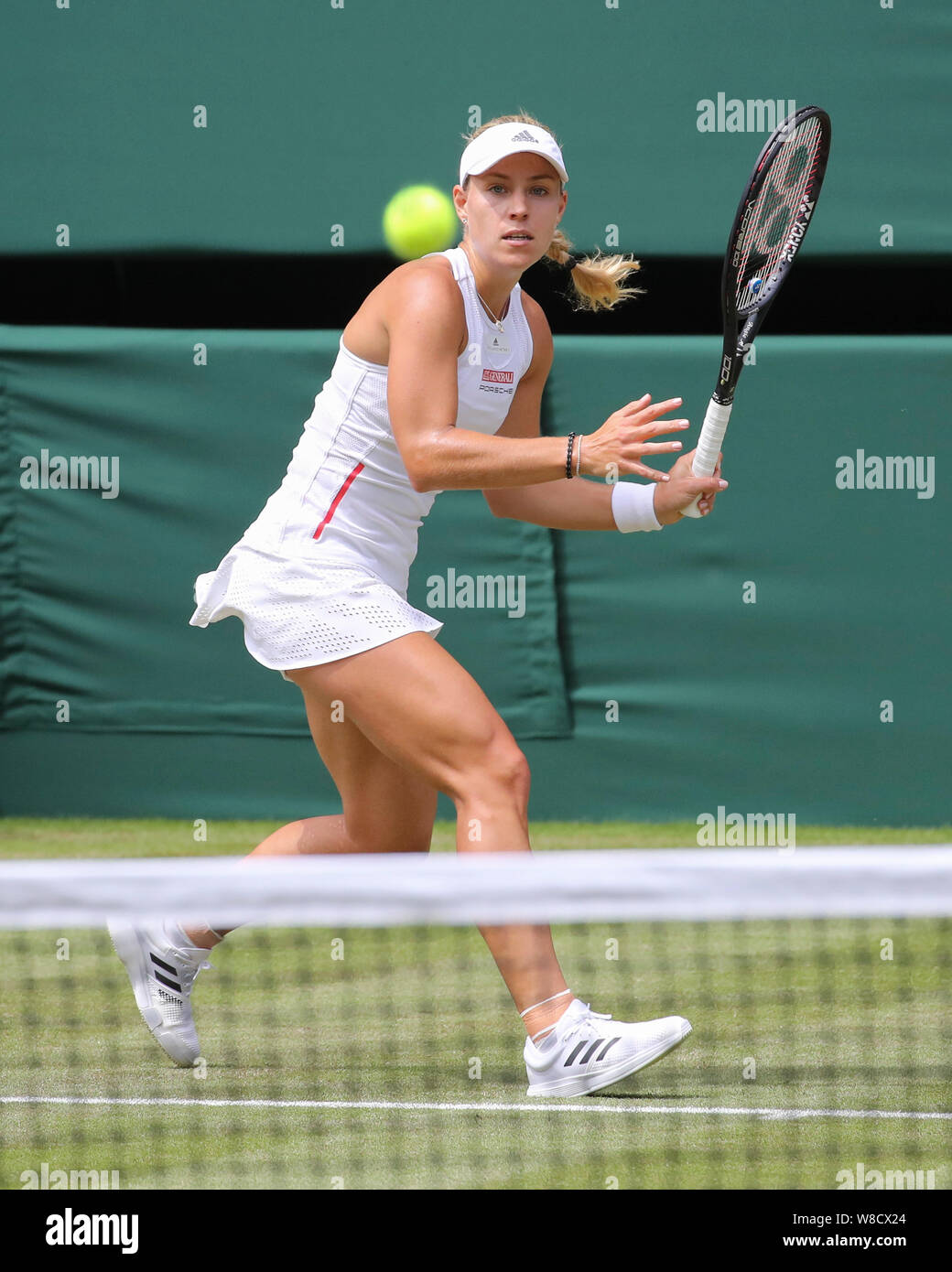 German tennis player Angelique Kerber playing forehand shot during 2019 ...