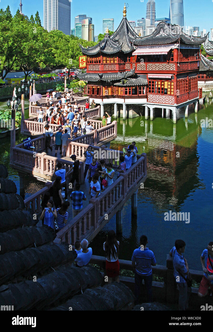 View of the Jiuqu Bridge (the Bridge of Nine Turnings) and the ...