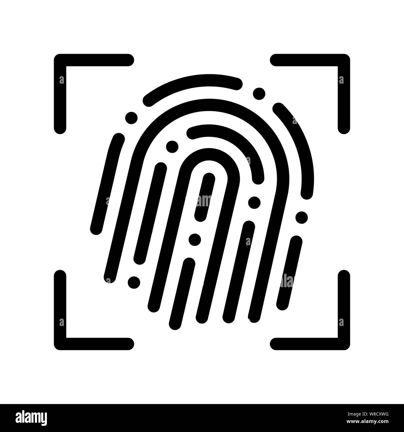 Fingerprint Dactylogram Scanner Vector Sign Icon Stock Vector Image ...