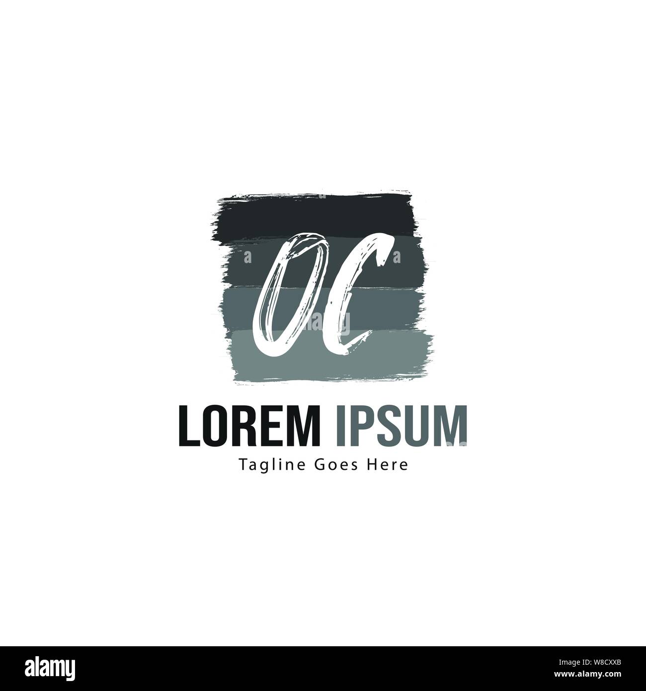 Initial OC logo template with modern frame. Minimalist OC letter logo ...