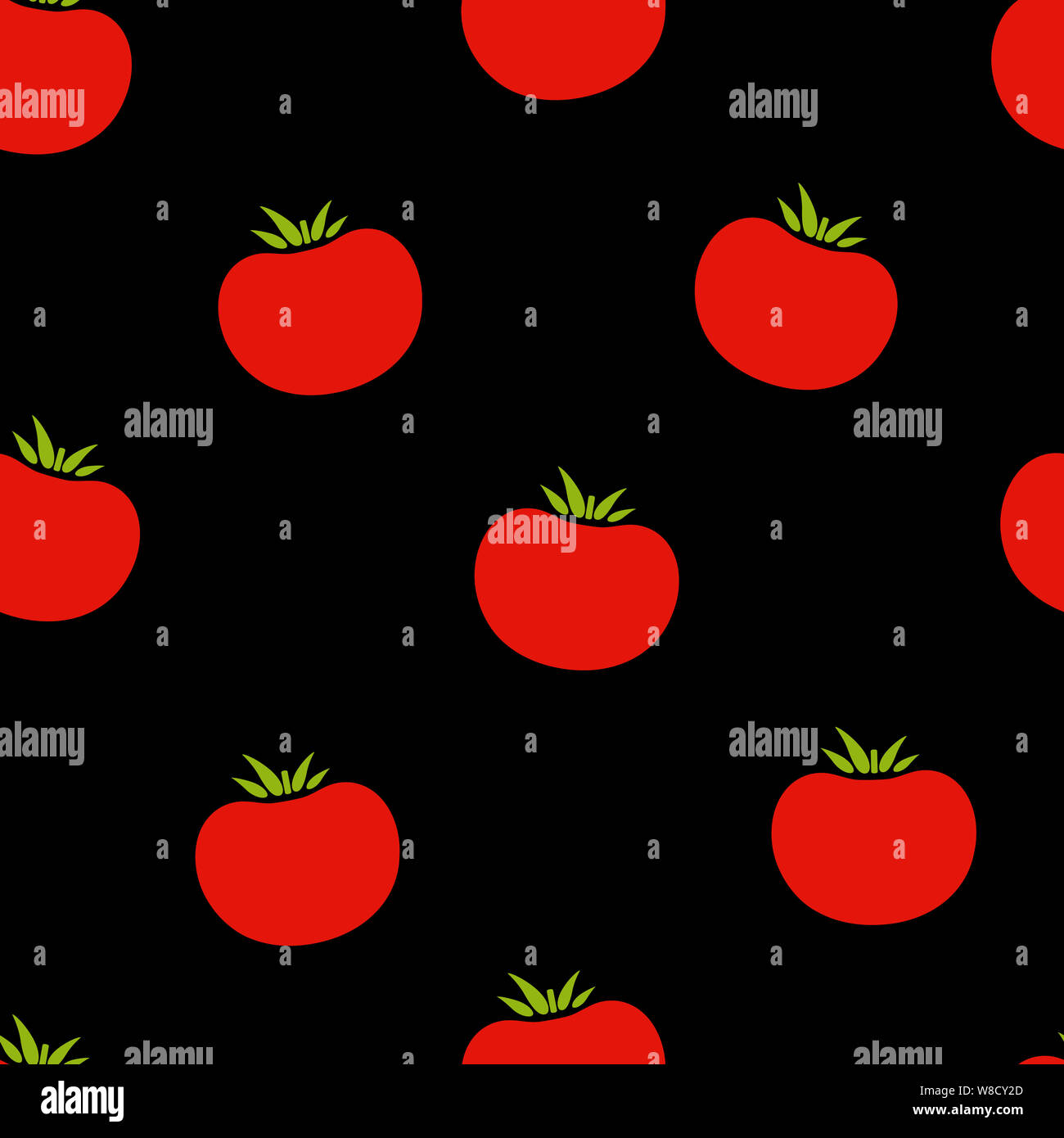 Tomato seamless vegetable pattern flat illustration. Natural food ...