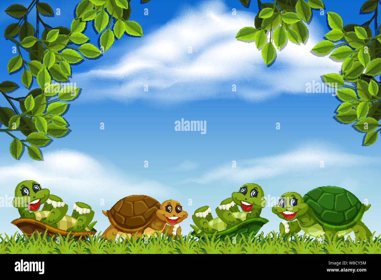 Funny animals turtles Stock Vector Images - Alamy