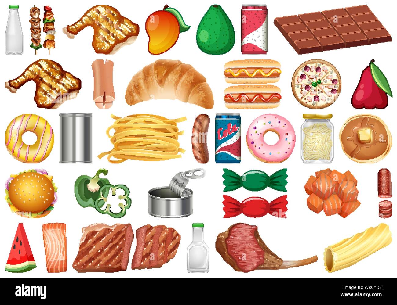 Set of isolated objects theme - food illustration Stock Vector Image ...