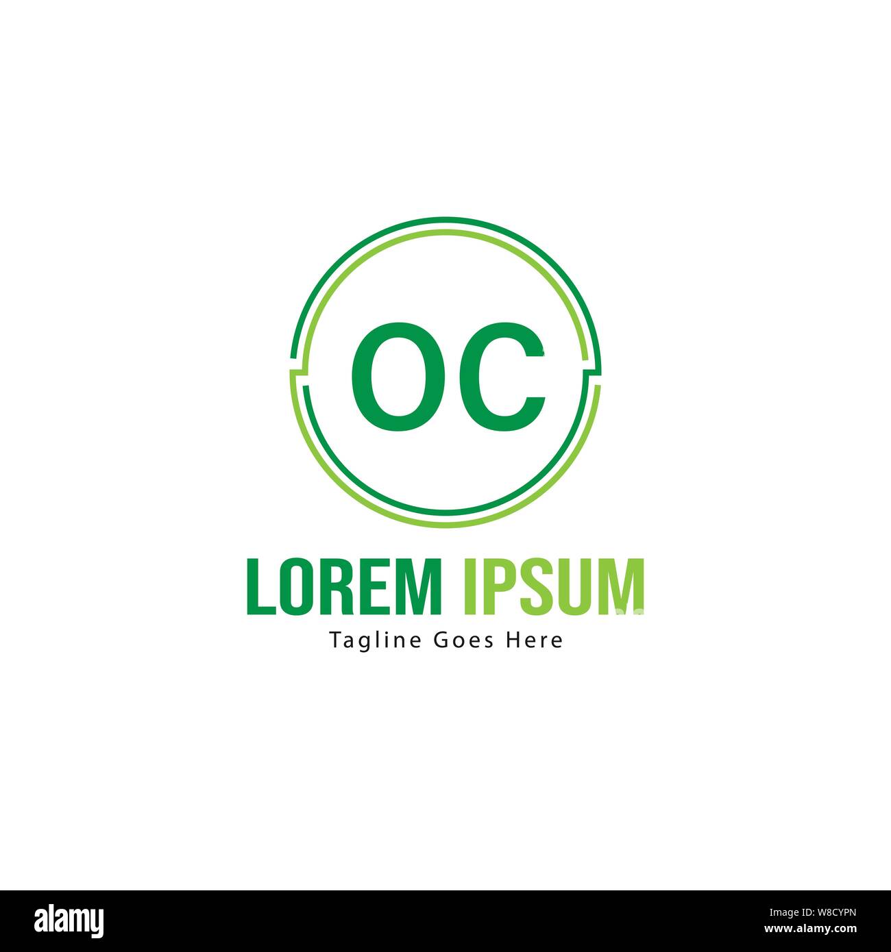 Initial OC logo template with modern frame. Minimalist OC letter logo ...