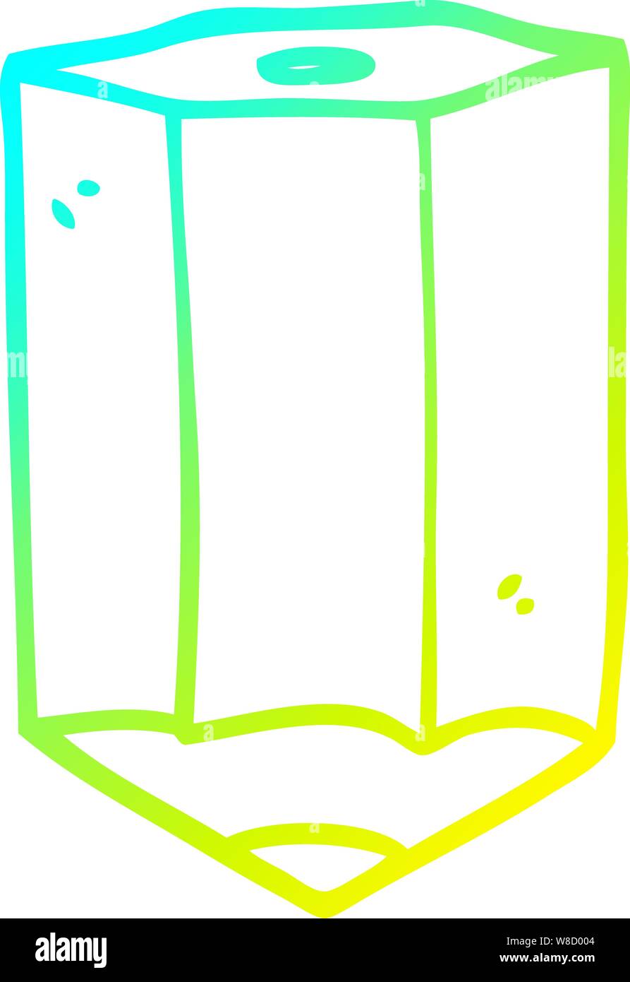 cold gradient line drawing of a cartoon colored pencil Stock Vector ...