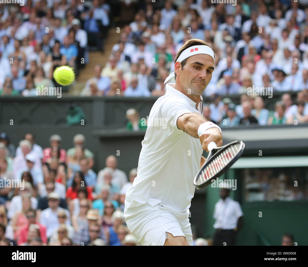 Professional sportsperson holding sport court spectator tennis racquet ...