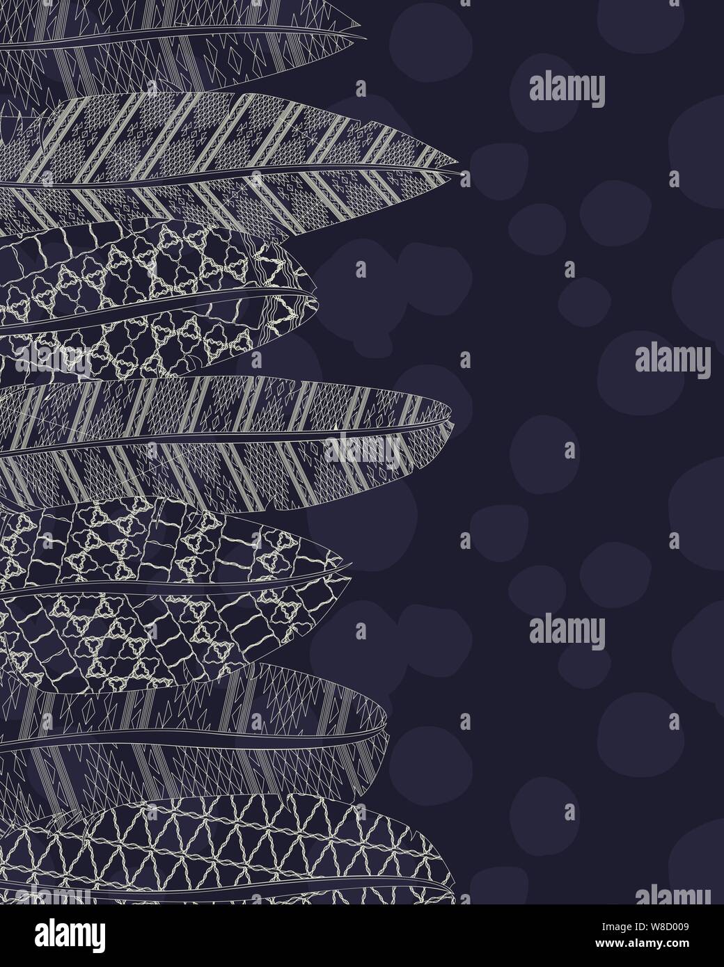 Vector background with boho style feathers and room for text Stock ...