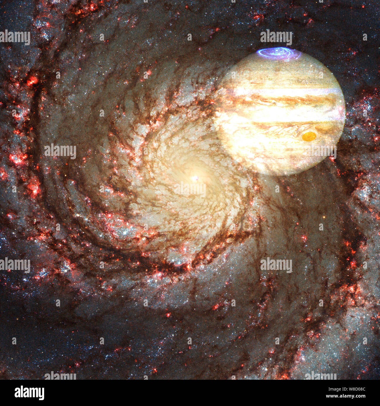 Planet Jupiter in the colorful starry universe. Elements of this image ...