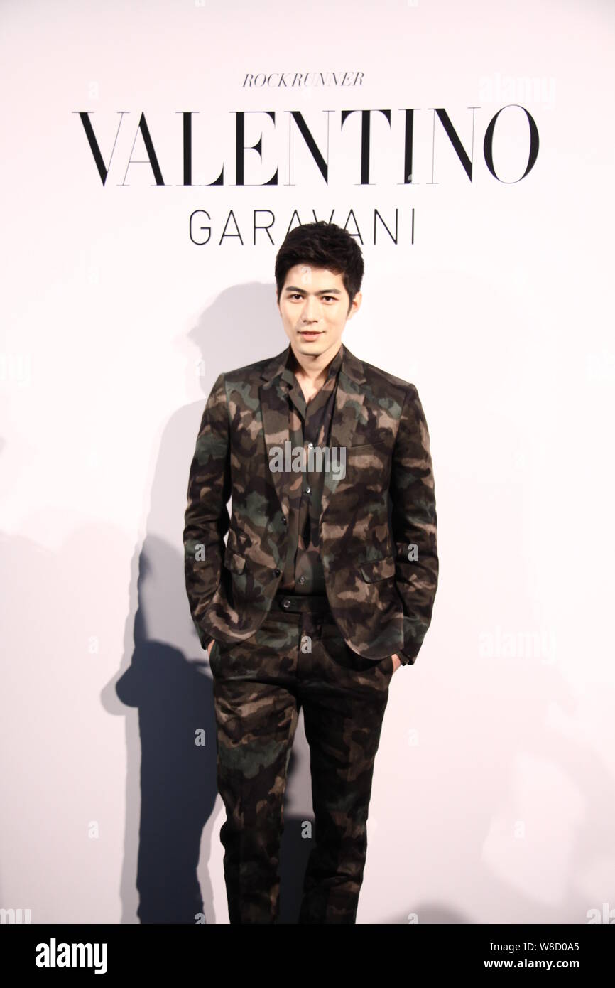 Chinese actor Chen Xuedong poses during the opening party for Valentino ...