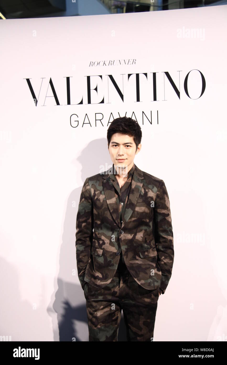 Chinese actor Chen Xuedong poses during the opening party for Valentino ...