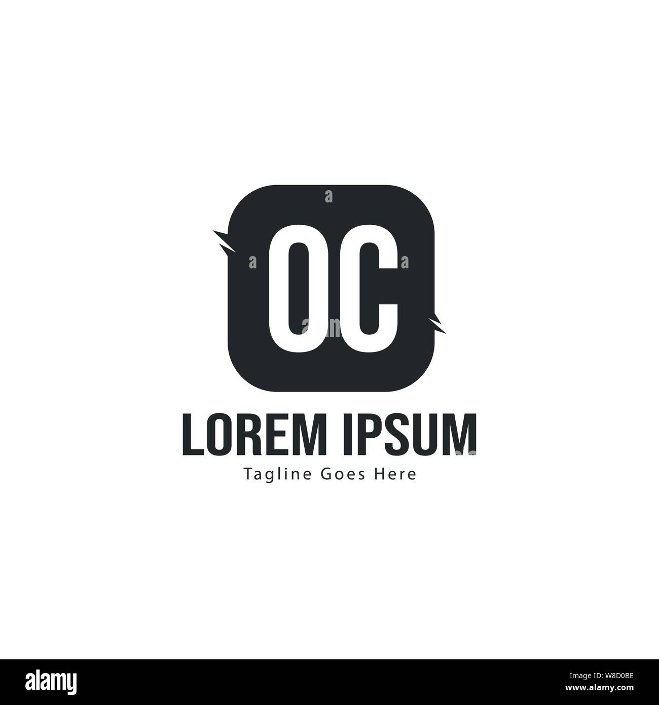 Initial OC logo template with modern frame. Minimalist OC letter logo ...