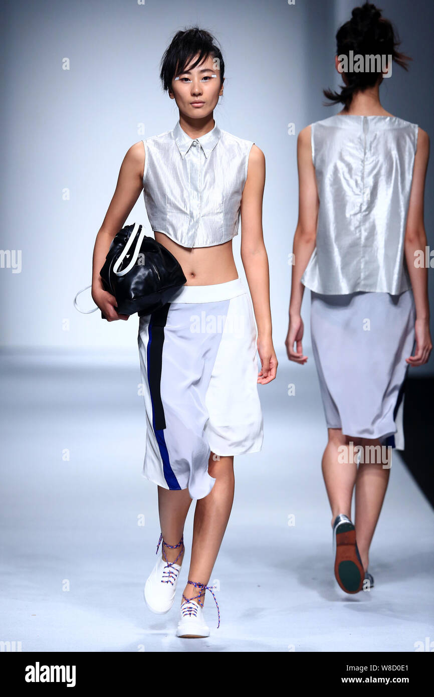 Models display new creations at the "Su.GuangYu x Pepsi" fashion show ...