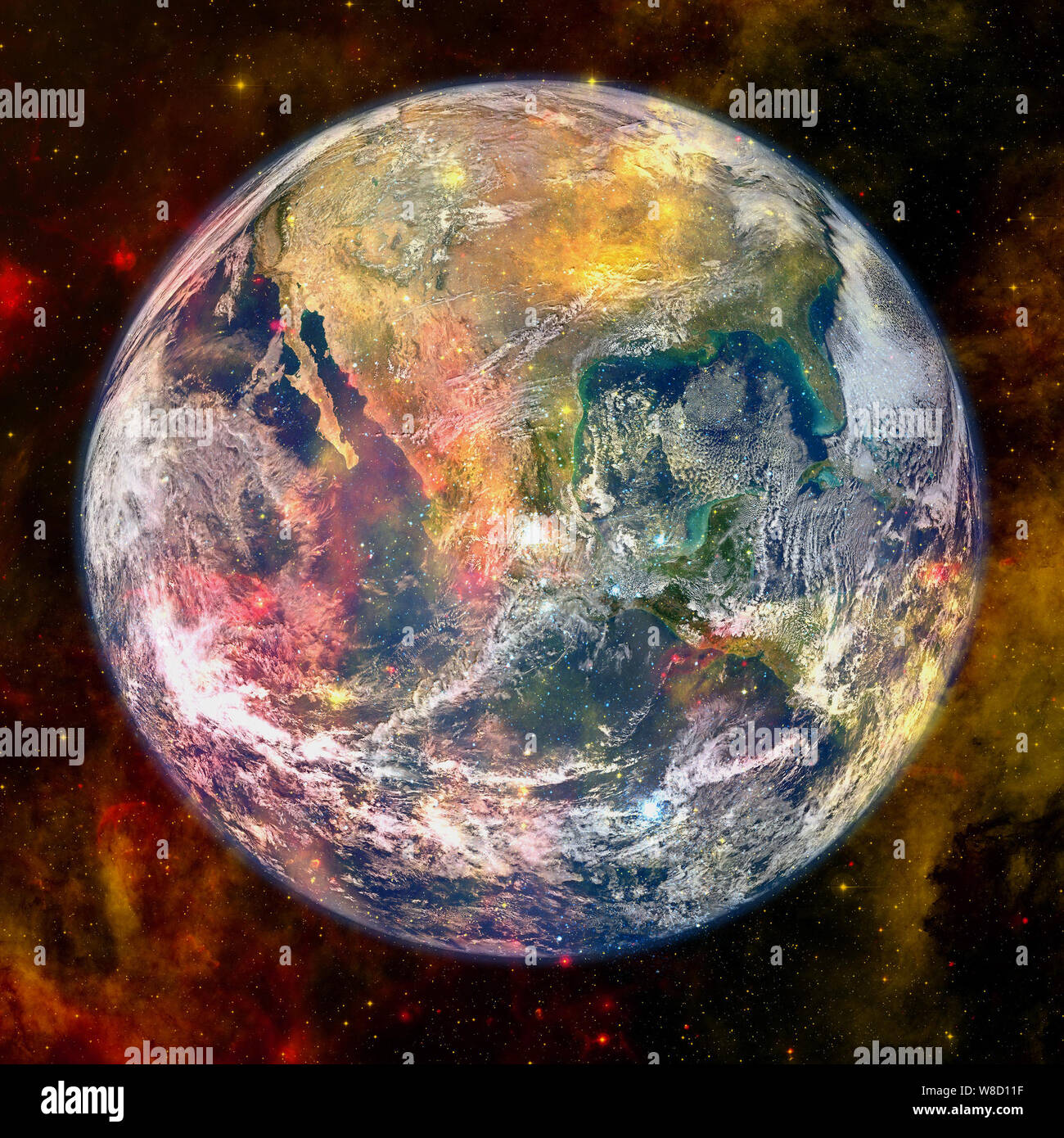 Beautiful view of earth from space. Elements of this image furnished by ...