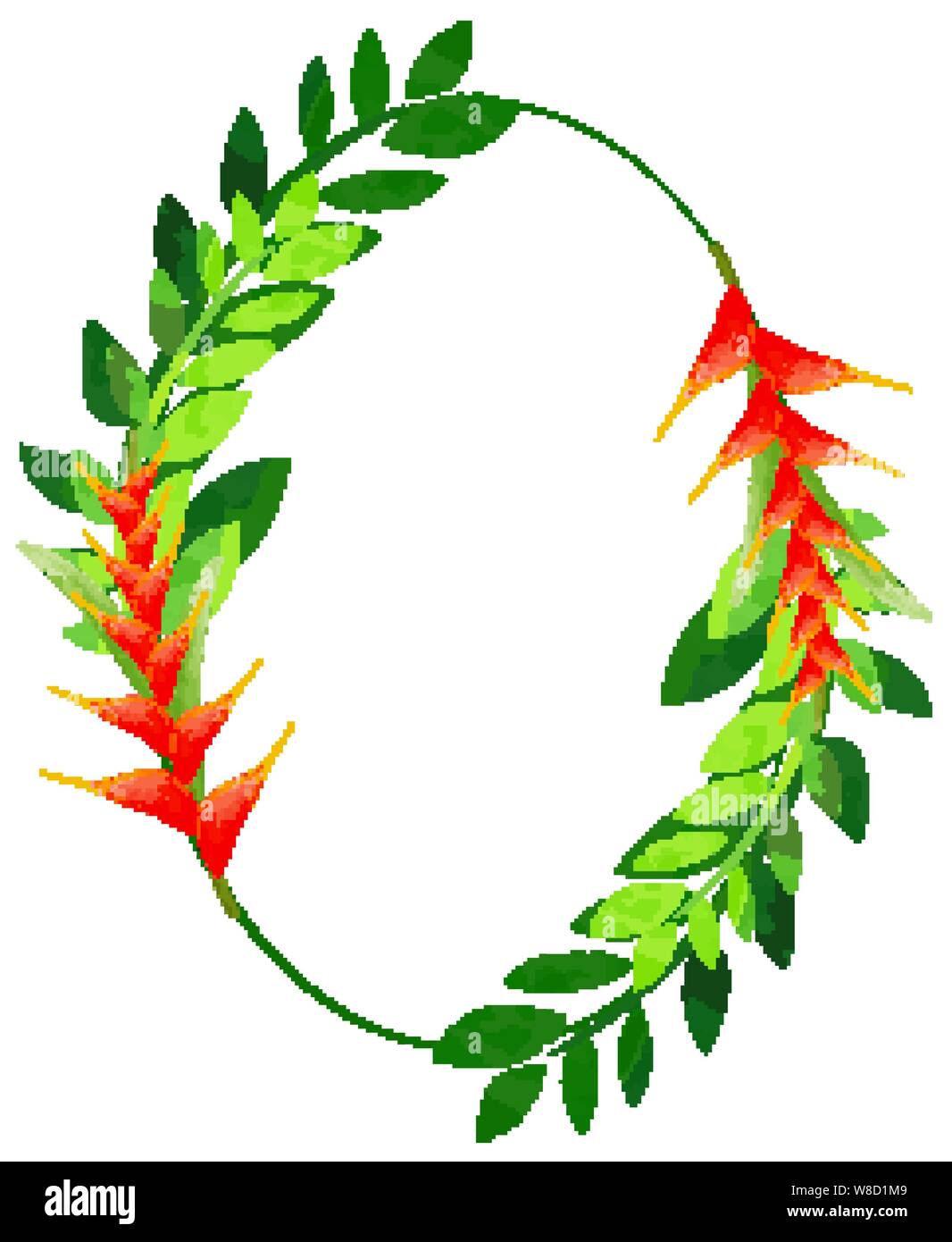 Frame design with flowers and leaves illustration Stock Vector Image ...
