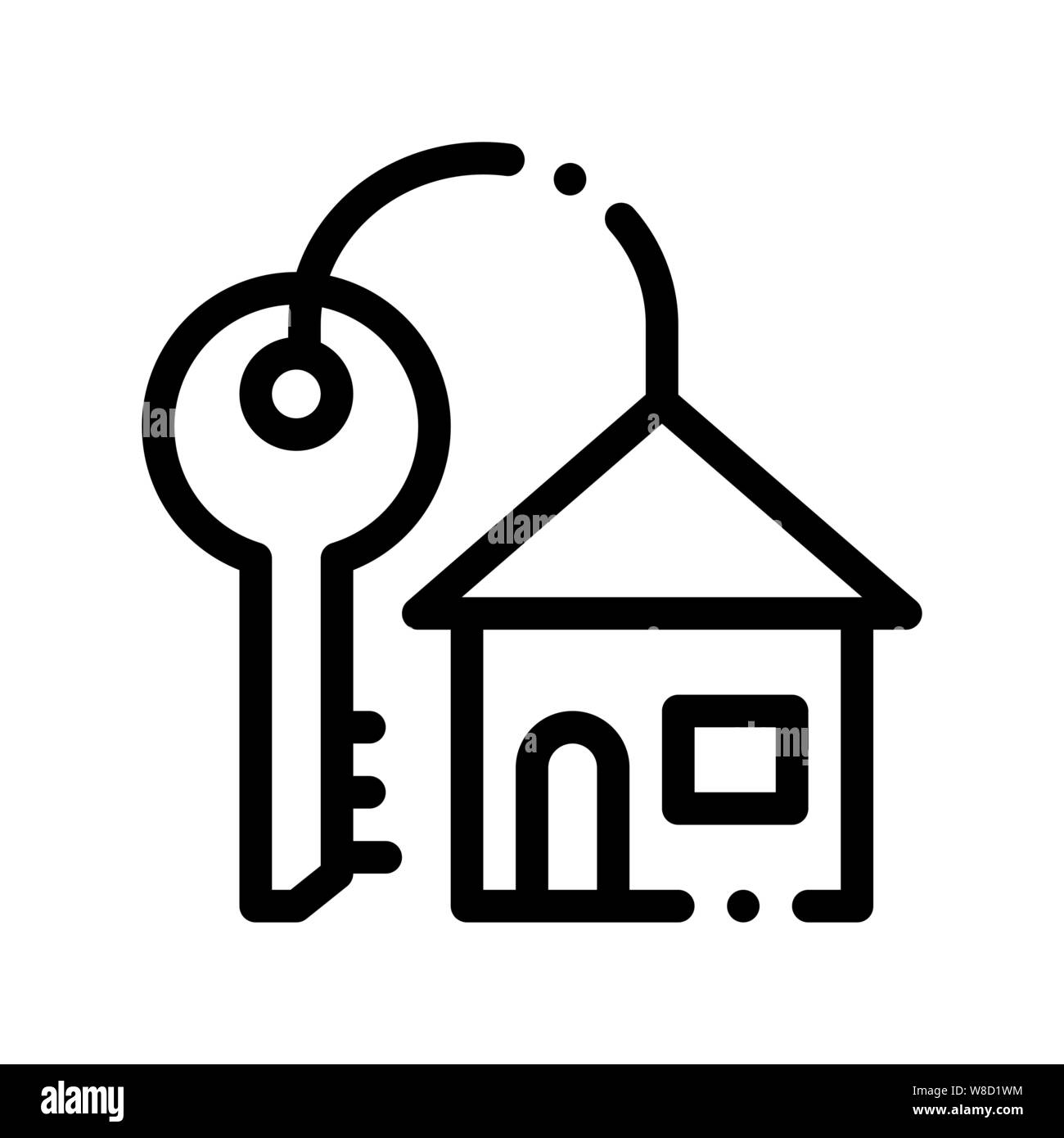 Key With Keyfob In Building Form Vector Sign Icon Stock Vector Image ...