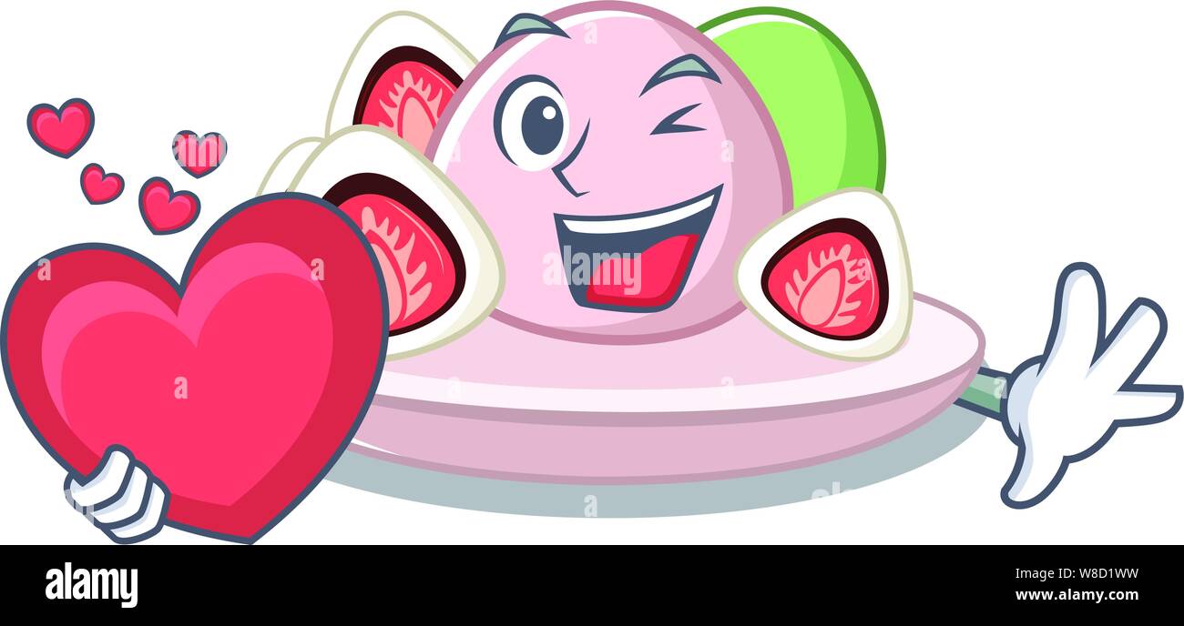 With heart ichigo daifuku isolated in the cartoon Stock Vector Image ...