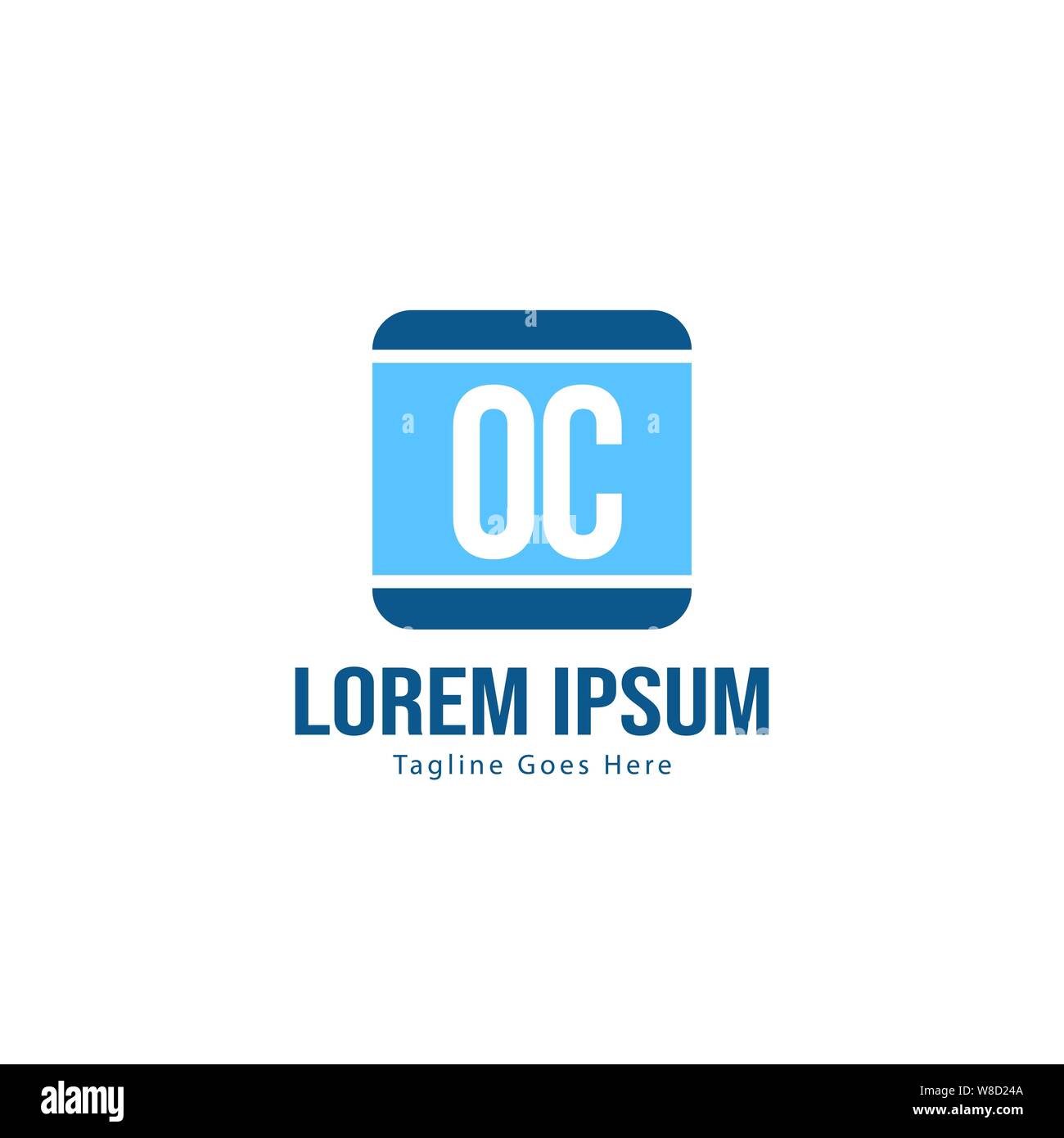 Initial OC logo template with modern frame. Minimalist OC letter logo ...
