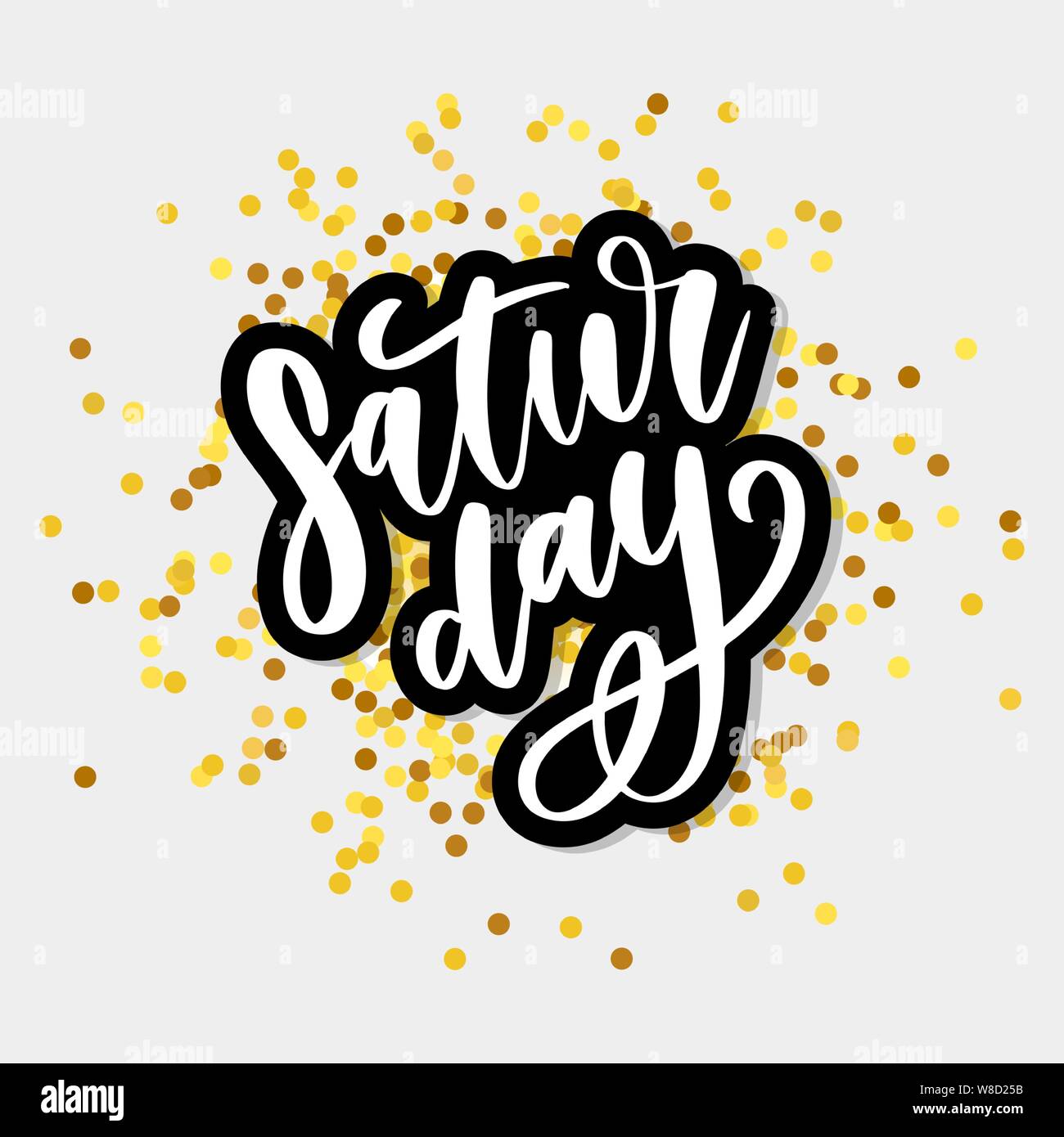 Saturday logo template vector lettering calligraphy text Stock Vector ...