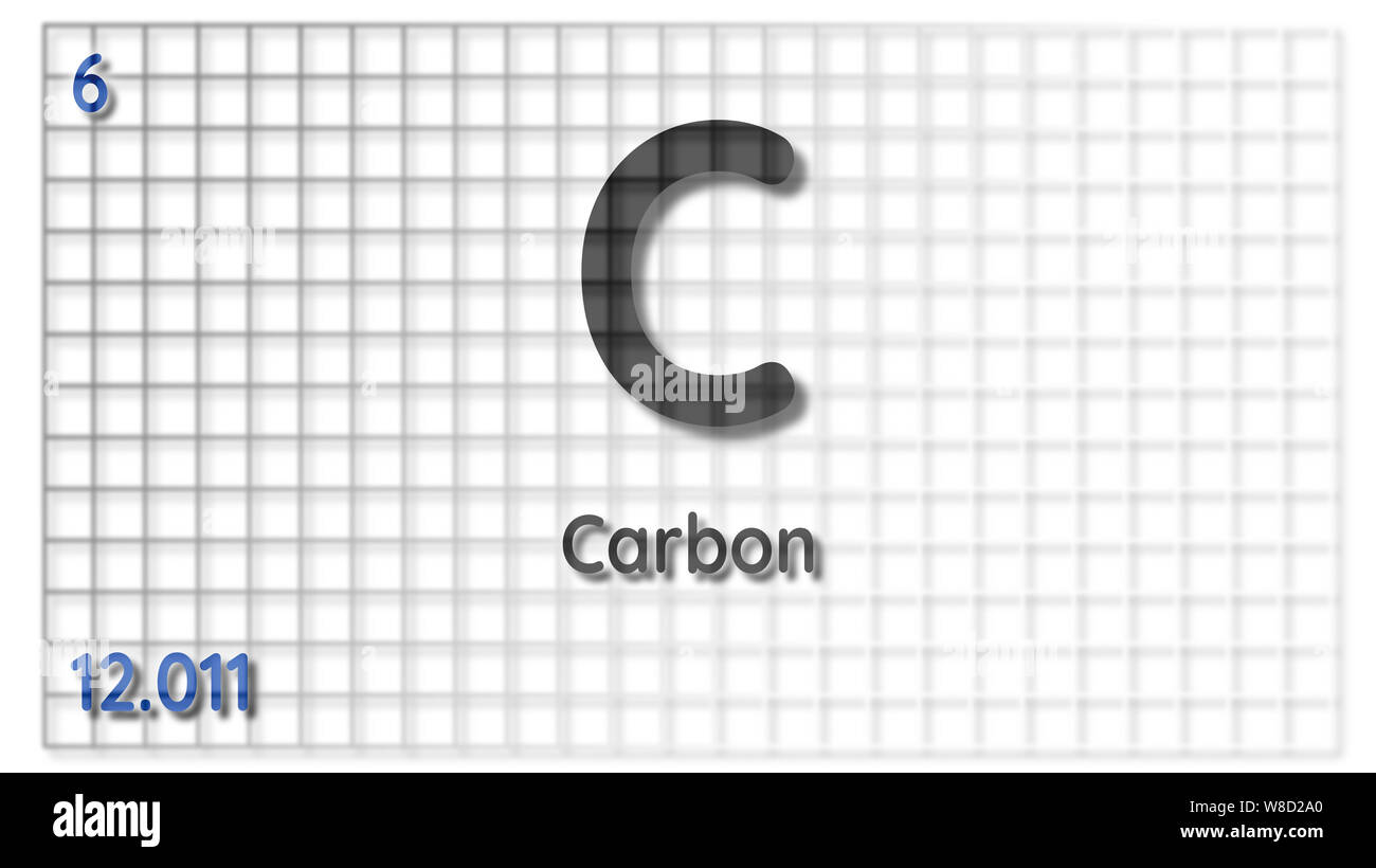 Carbon chemical element atomic data and symbol illustration backdrop ...