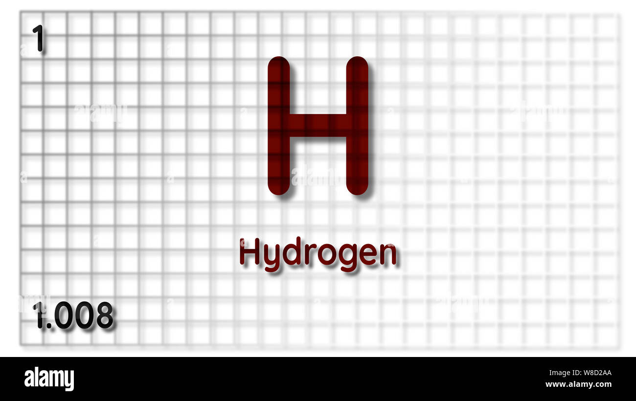 Hydrogen chemical element atomic data and symbol illustration backdrop ...