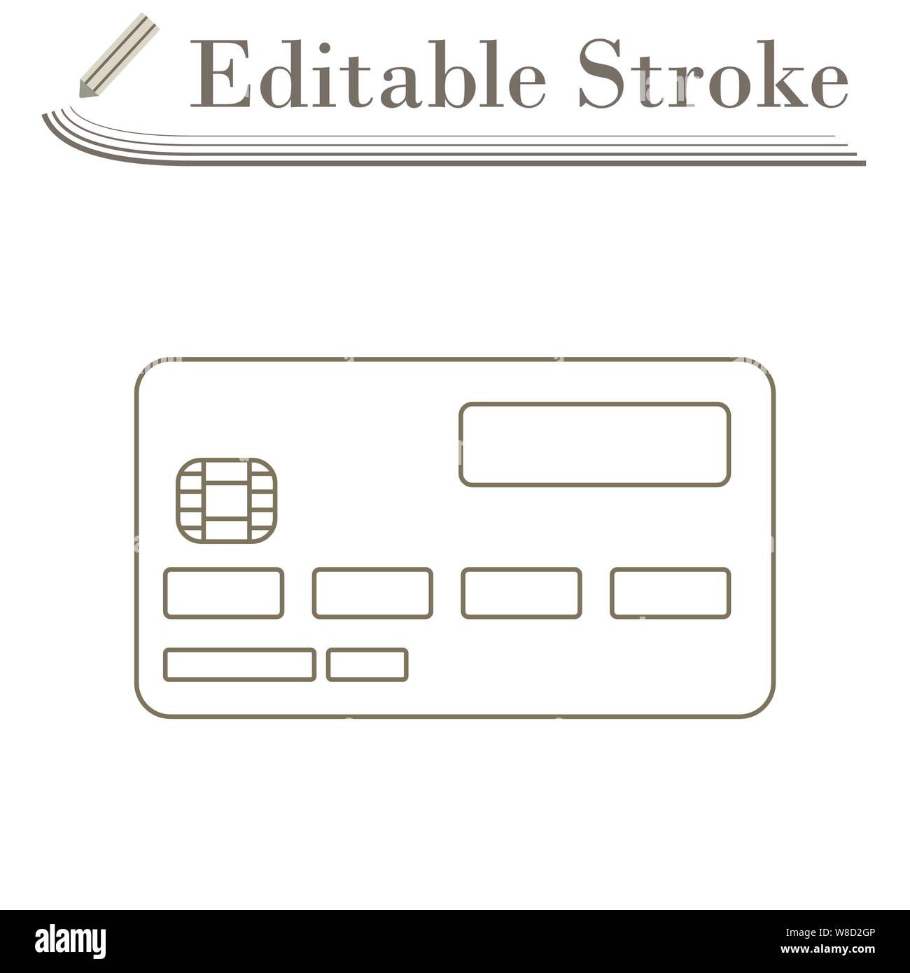 Credit Card Icon. Editable Stroke Simple Design. Vector Illustration ...