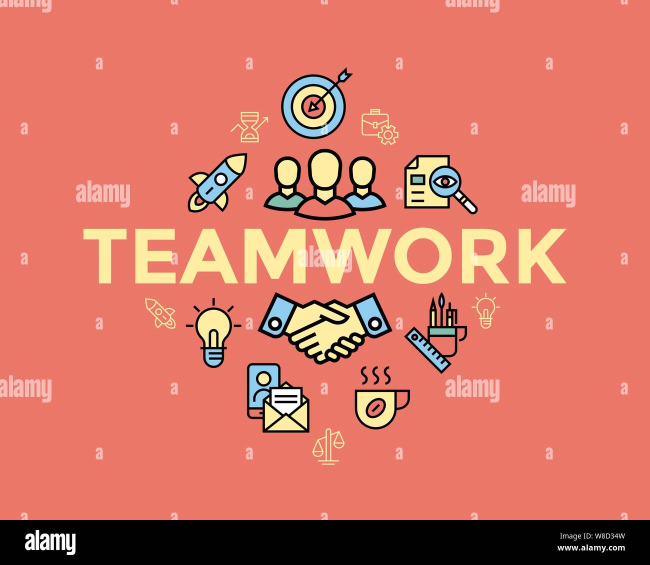 Team work, start up, business vector background vector icons ...