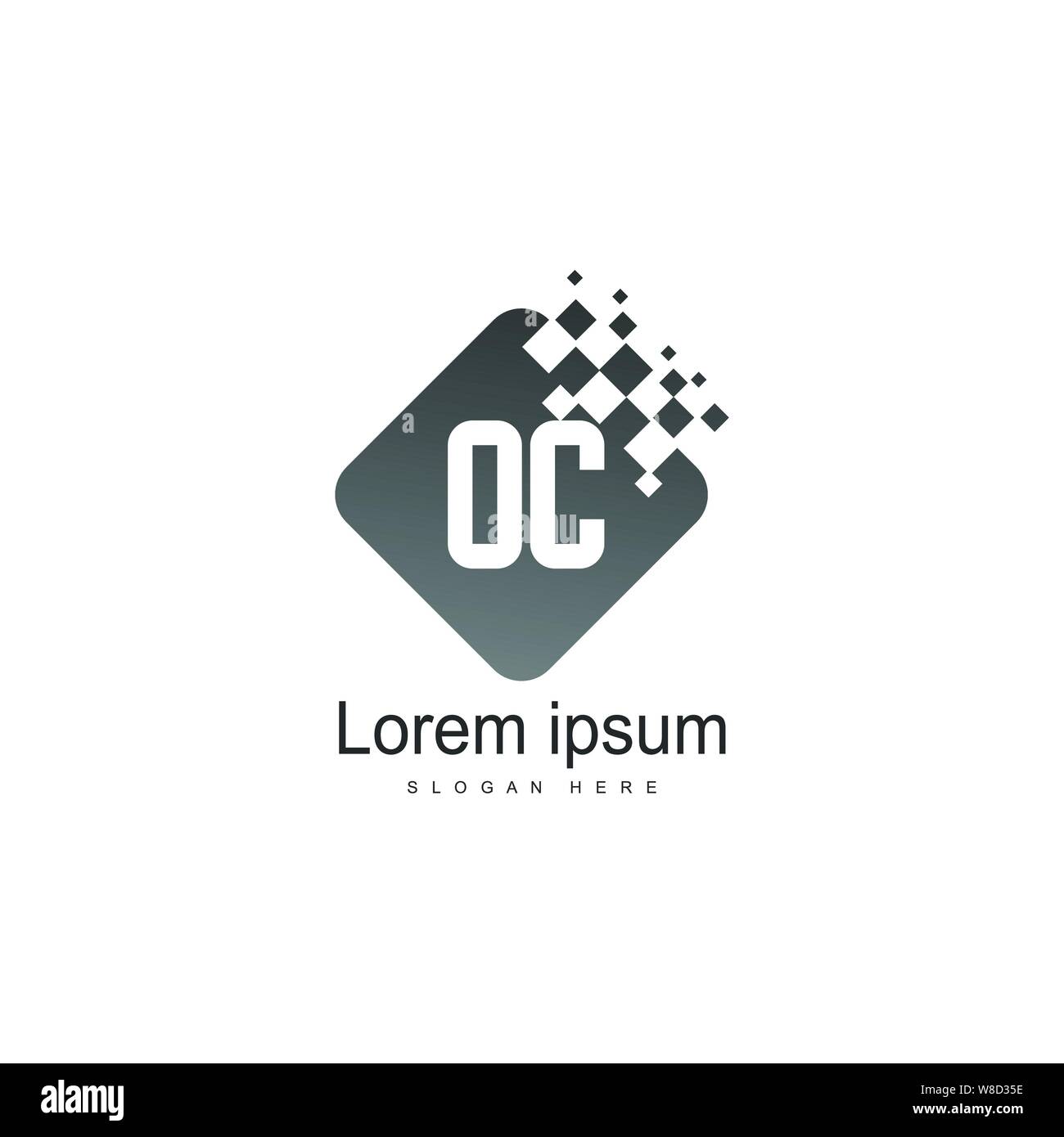Initial OC logo template with modern frame. Minimalist OC letter logo ...